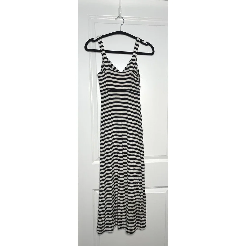 Boston Proper | Dresses | Boston Proper Black White Stripe Maxi Dress ...